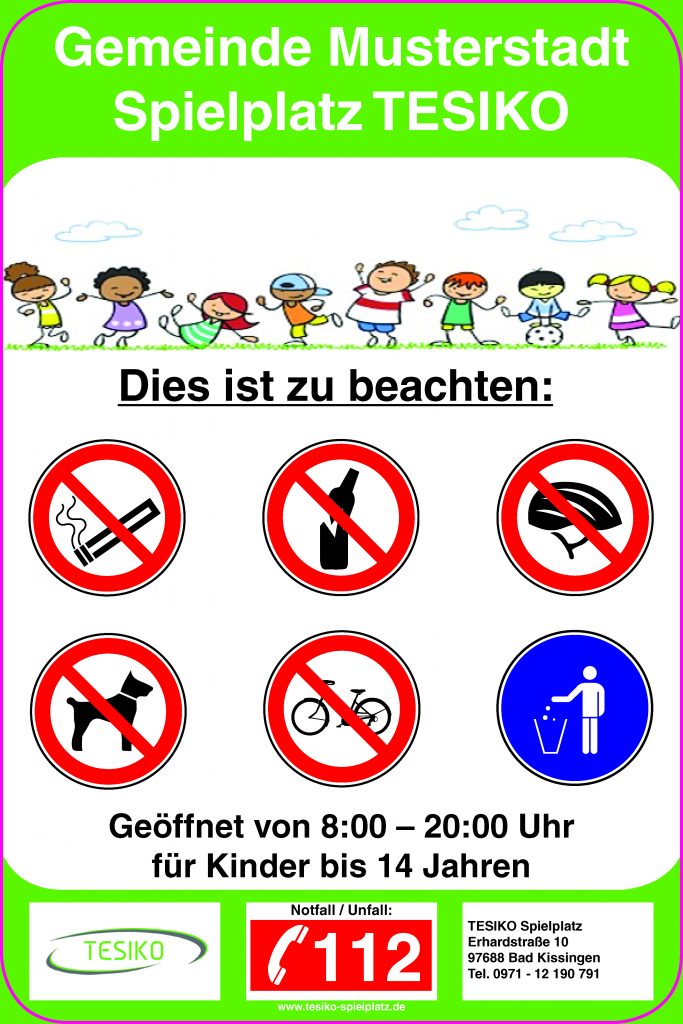 Hinweisschilder für Ihre Spielplätze - Spielplatzkontrolle ...